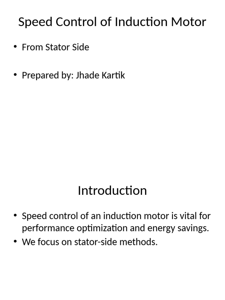 Induction Motor Speed Control Stator Side | PDF