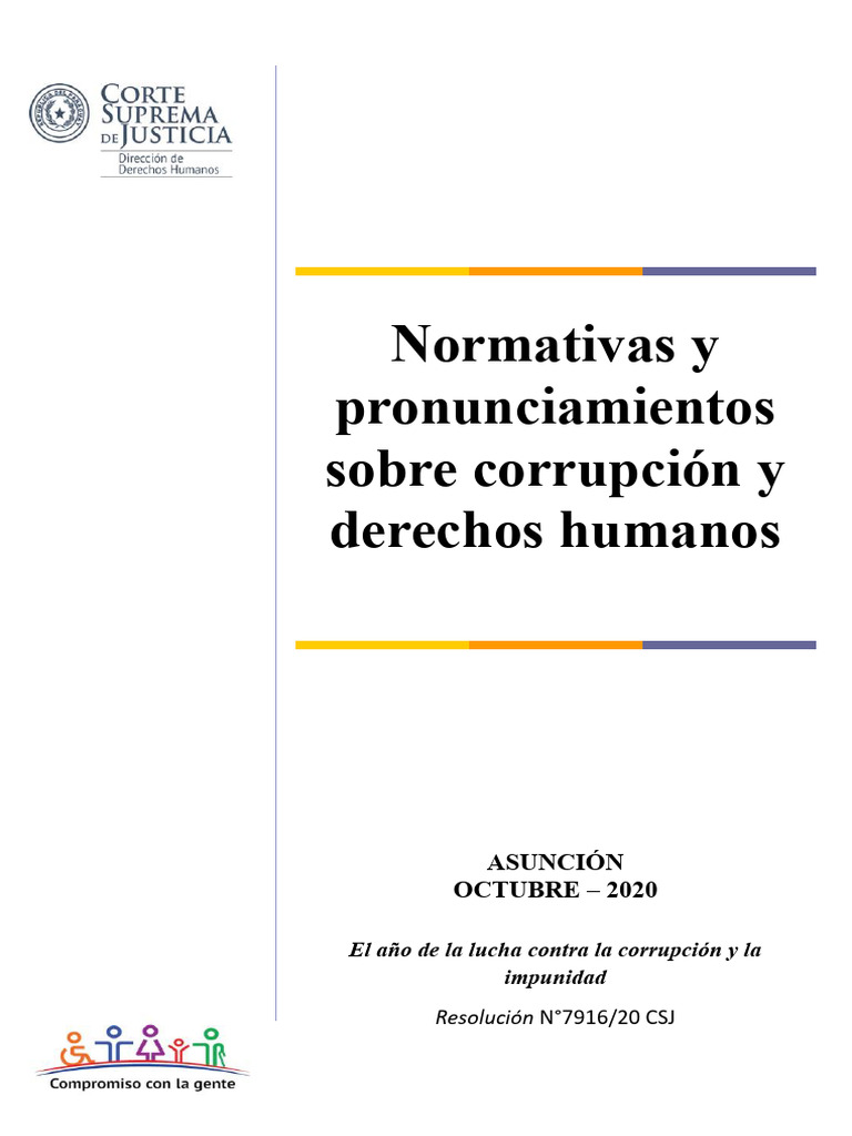 Normativas y Pronunciamientos Sobre Corrupcion y DDHH | PDF | Corrupción política | Convenio ...
