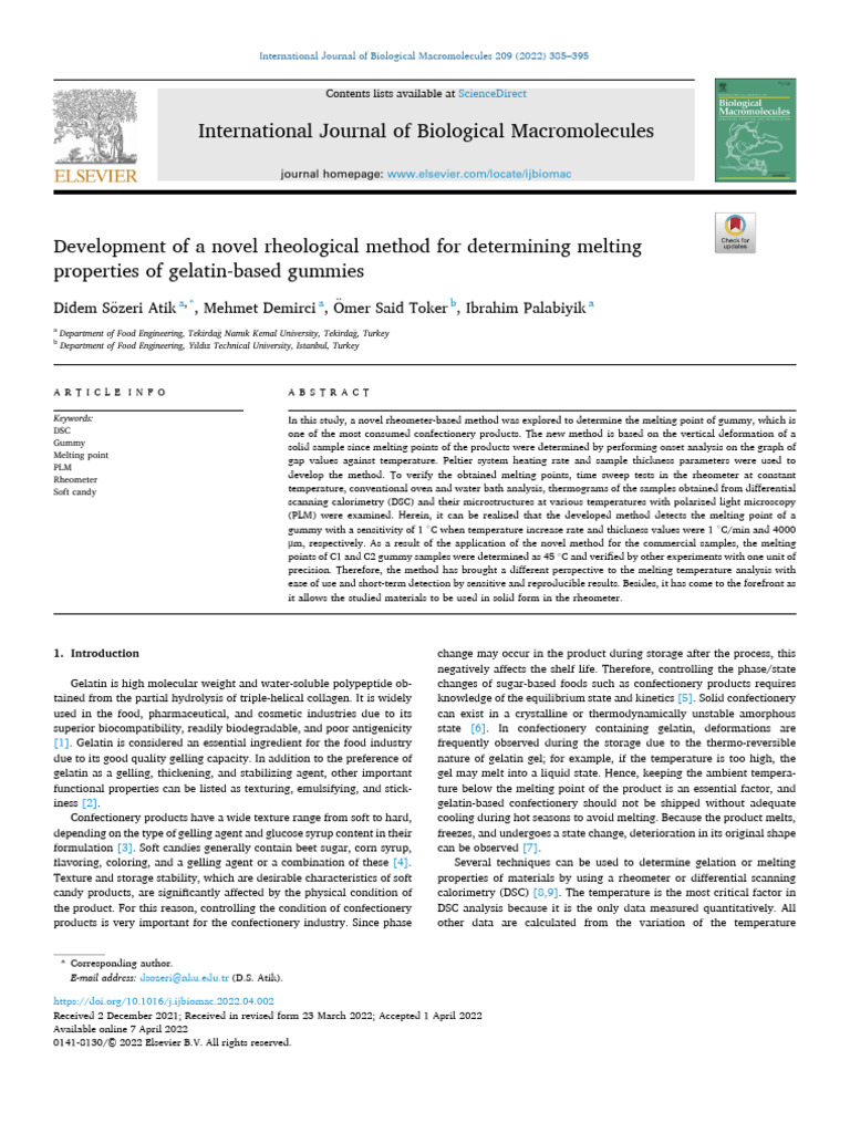 Novel Method for Melting Point of Gummies | PDF | Differential Scanning ...