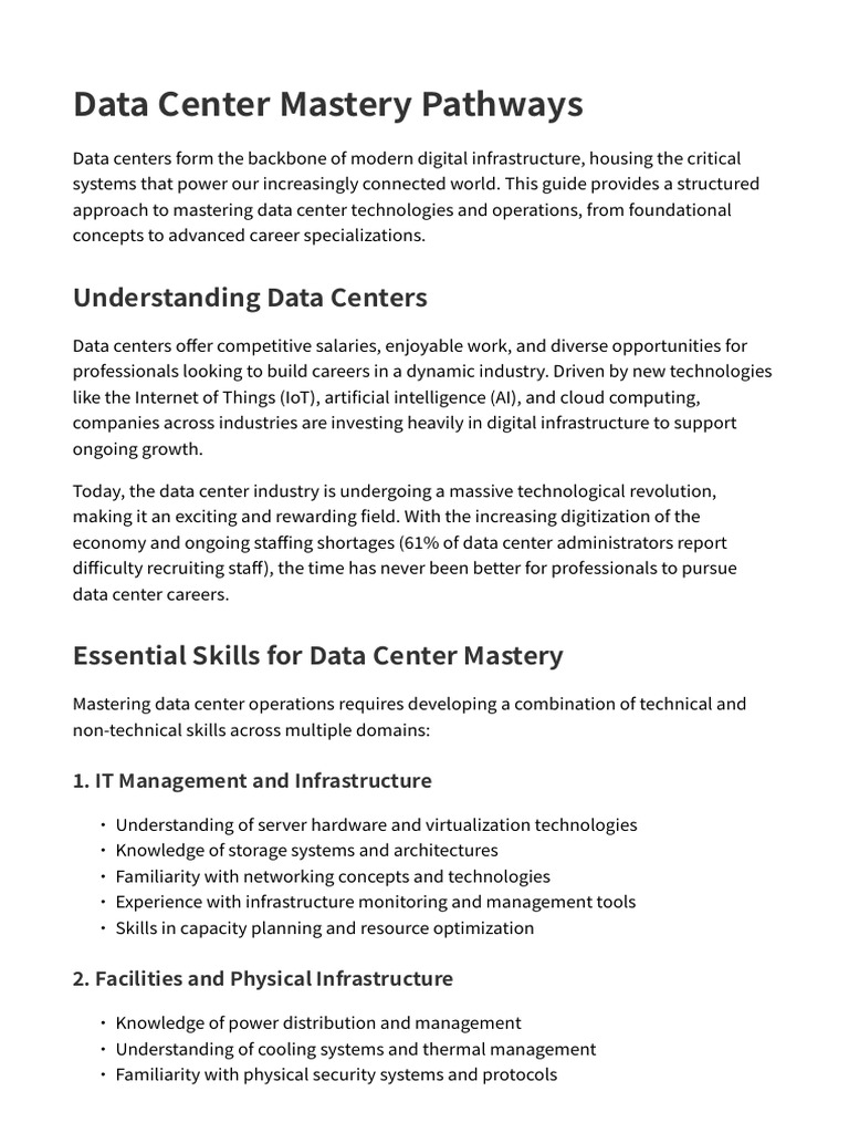 Data Center Mastery Pathways | PDF | Data Center | Computer Network