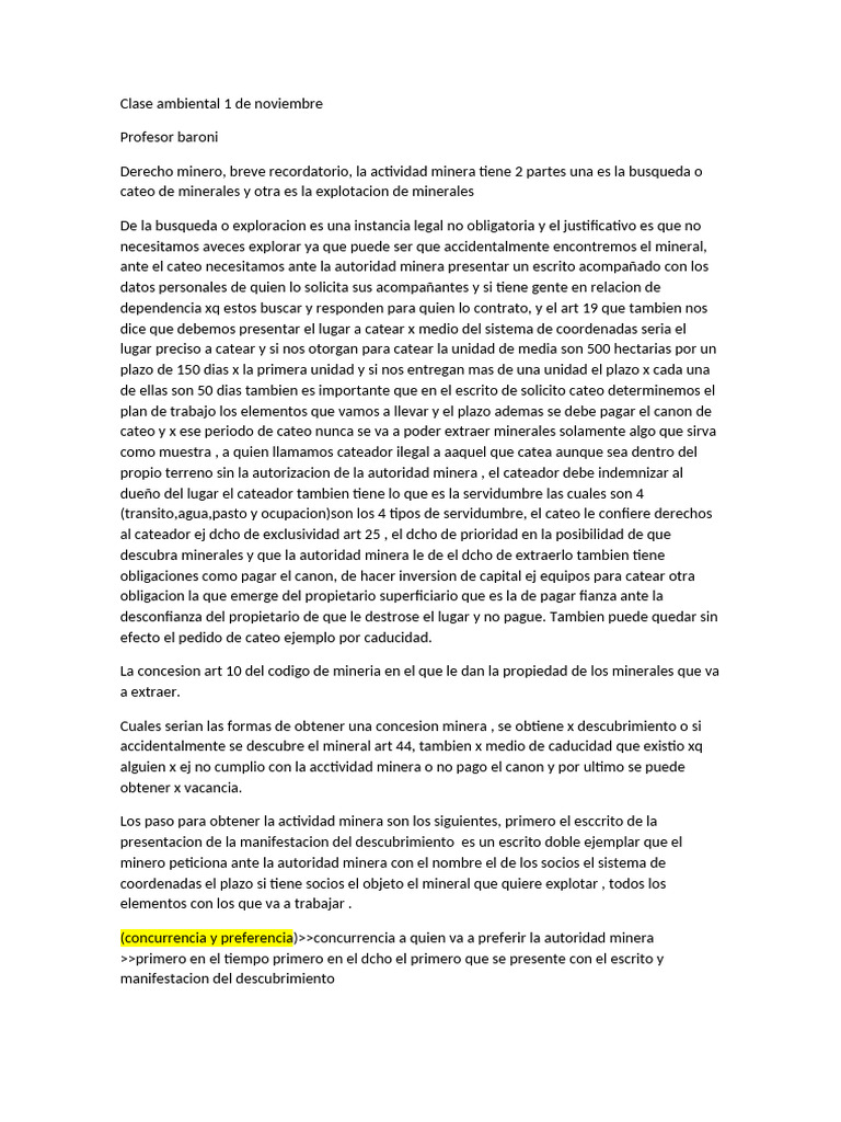 Derecho Minero: Proceso de Cateo y Concesiones | PDF | Aguas territoriales