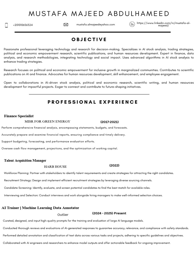 Mustafa Majeed Abdulhameed CV | PDF | Artificial Intelligence ...