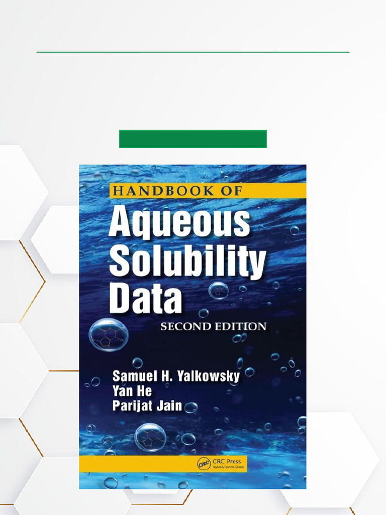 Aqueous Solubility Data Handbook | PDF | Solubility | Chemical Substances