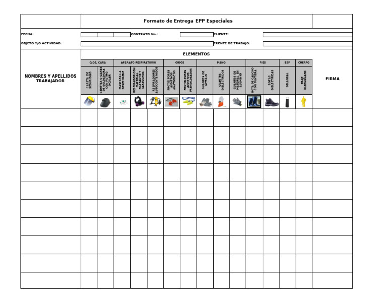 FO-HSEQ-39 Formato de Entrega EPP Especiales | PDF