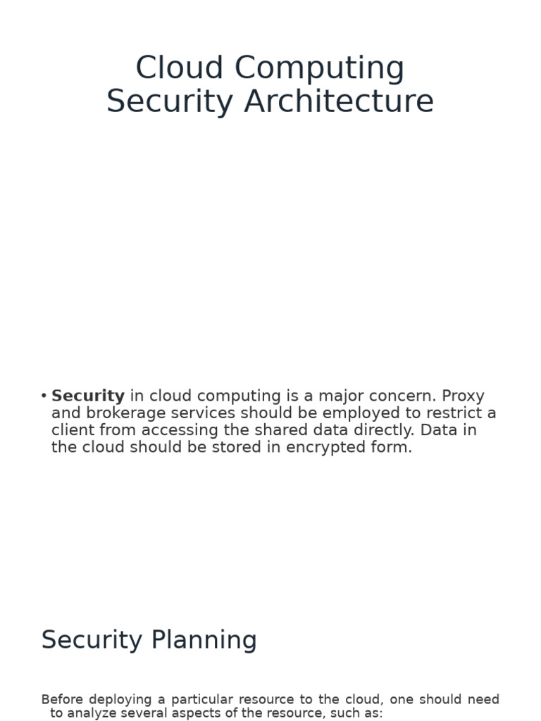 Unit-4 - Cloud Computing Security Architecture | PDF | Cloud Computing | Security