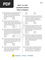 Mixture and Alligation CAT PYQs Questions | PDF | Ratio | Chemistry