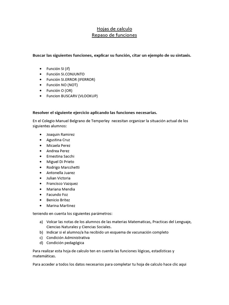 Hojas de Calculo | PDF
