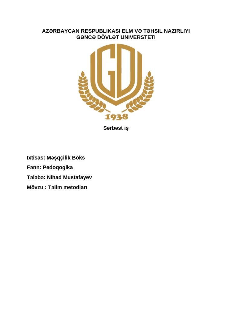 Təlim Metodları | PDF