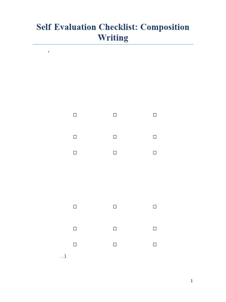 Self - Evaluation - Composition Writing | PDF | Verb | Linguistic Typology