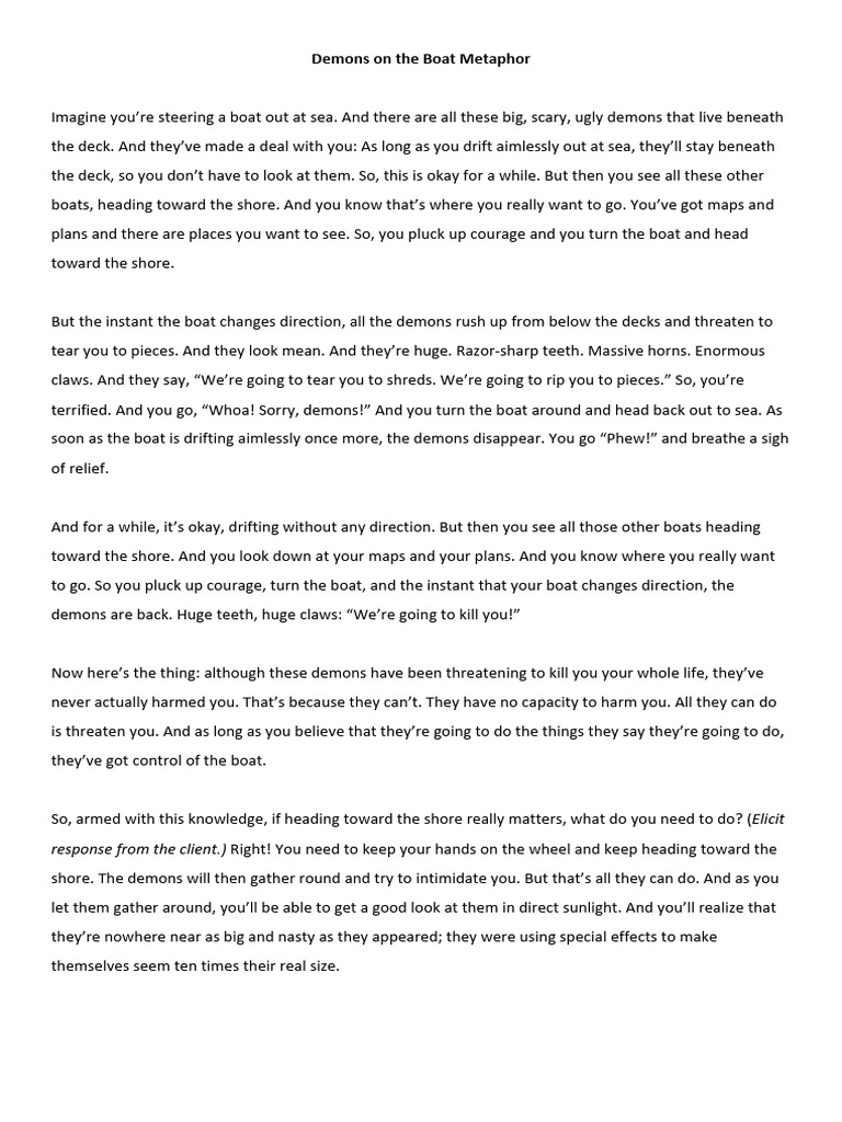 Demons On The Boat Metaphor | PDF