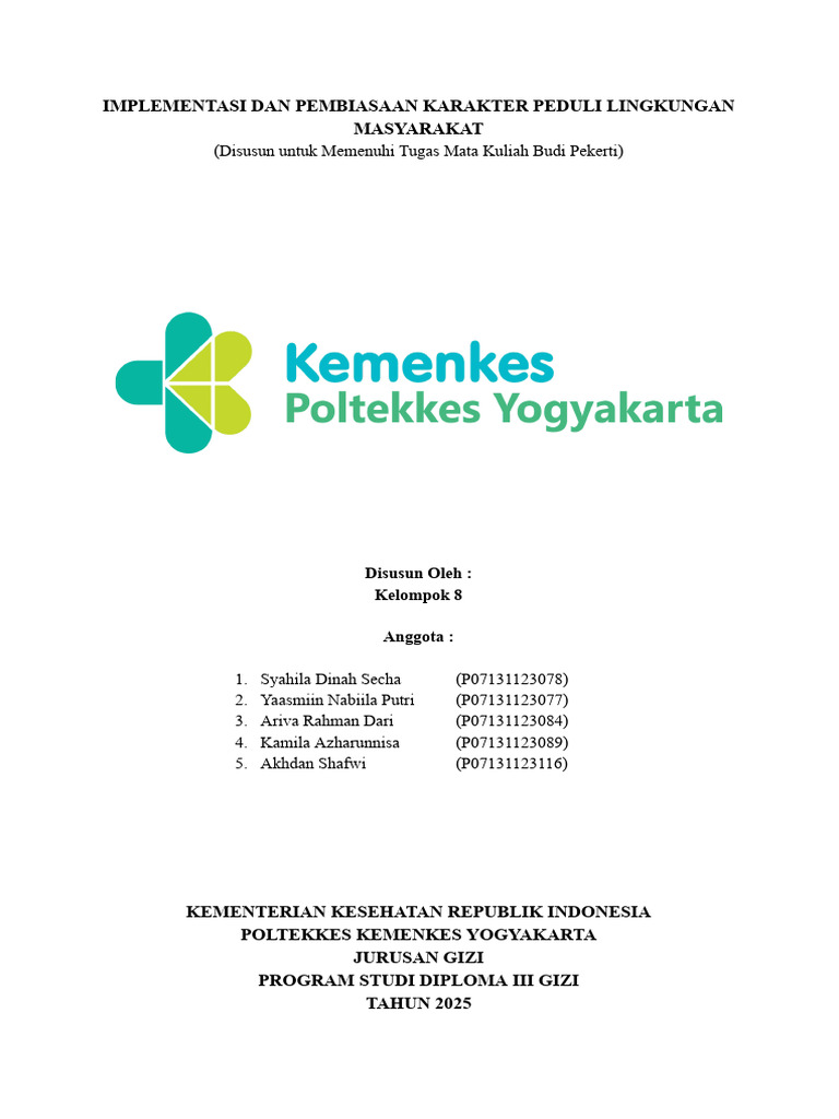 Makalah BP - Implementasi Dan Pembiasaan Karakter Peduli Lingkungan ...