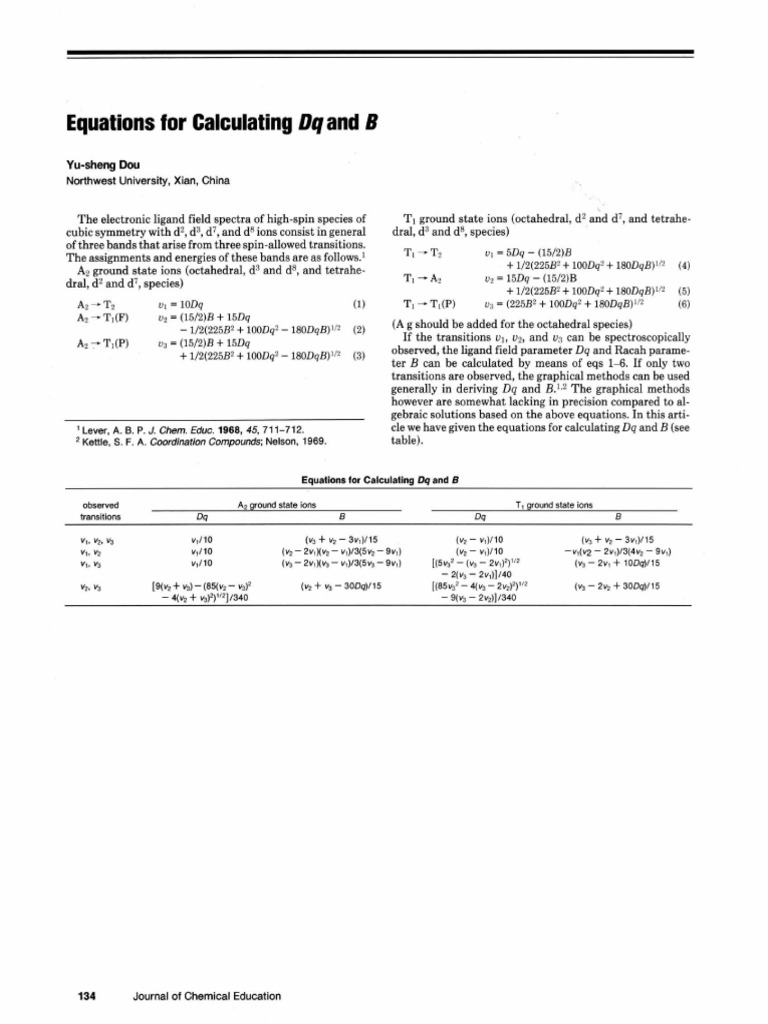 Calculating Dq and B Parameters | PDF | Condensed Matter Physics ...