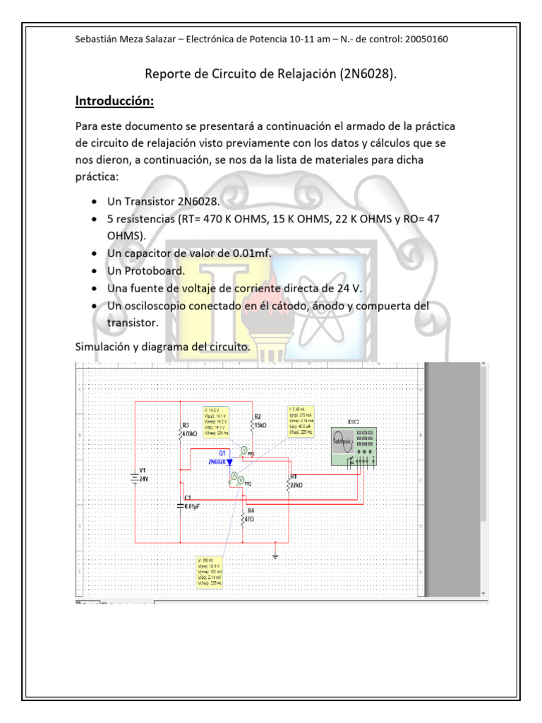 Reporte Practica Circuito de Relajacion SMS EP | PDF