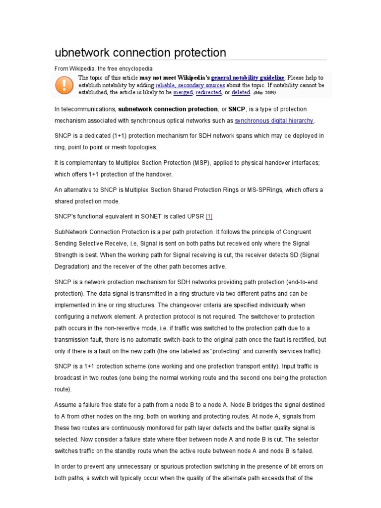 SNCP | PDF | Physical Layer Protocols | Networks
