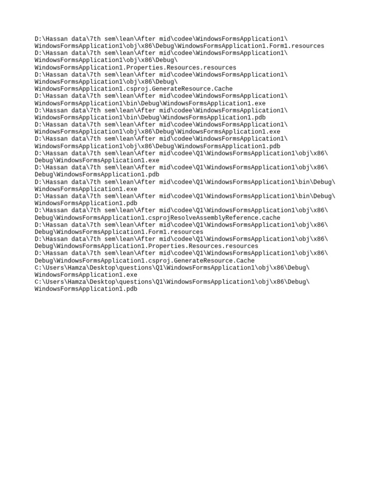 WindowsFormsApplication1 Csproj FileListAbsolute | PDF