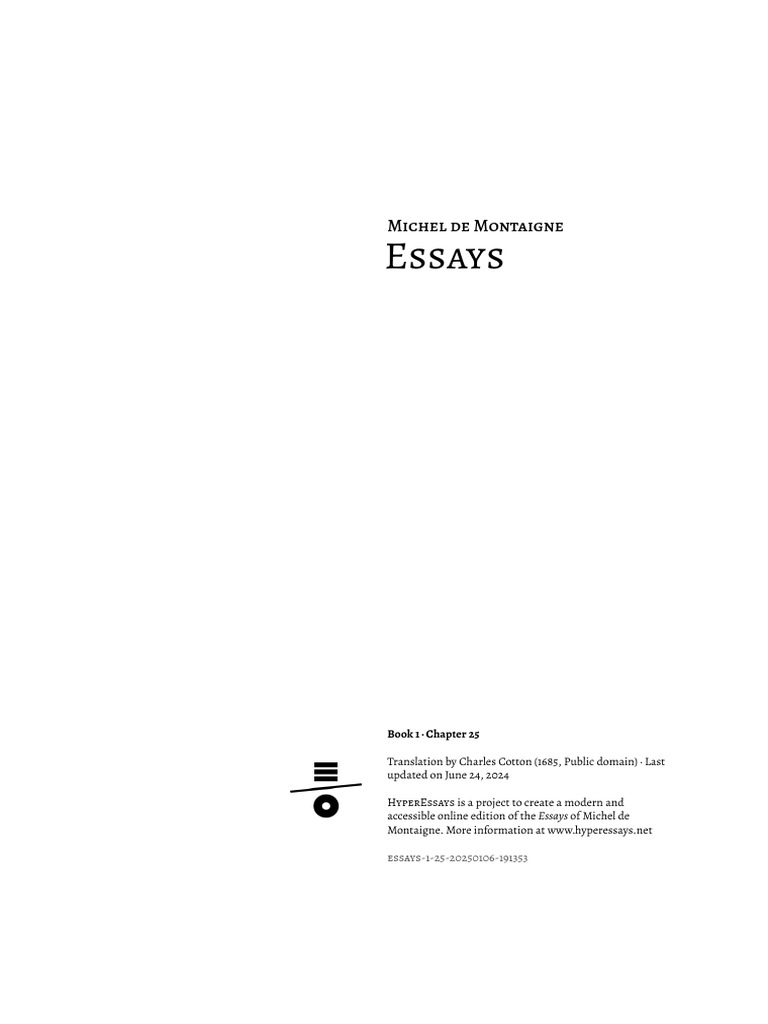 On The Education of Children A4 | PDF | Michel De Montaigne | Rhetoric