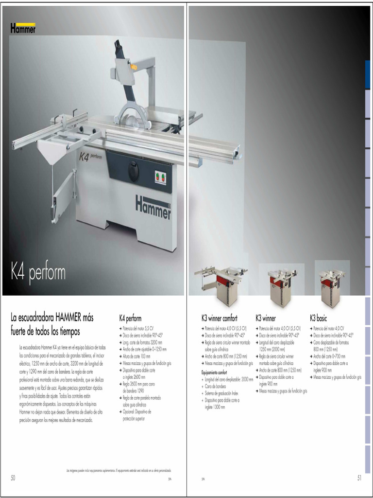 Catalogue Sliding Table Panel Saw Hammer | PDF
