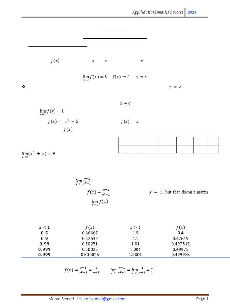 Applied Mathematics I My Lecture Note 2024 | PDF | Function (Mathematics) | Polynomial