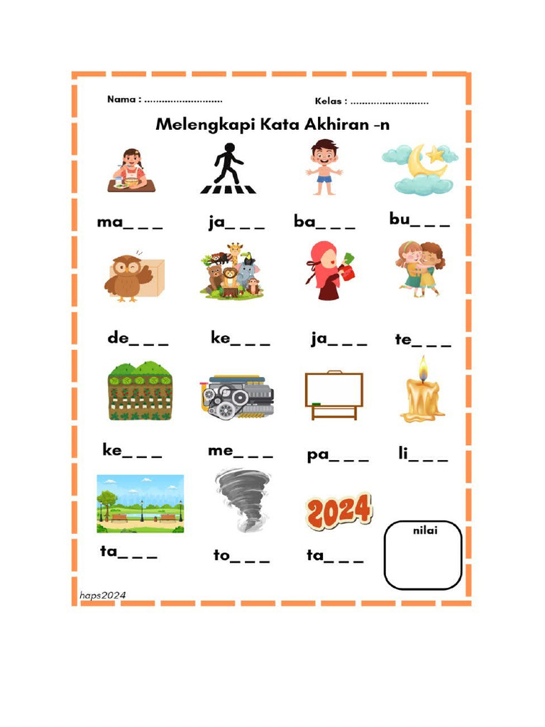 Melengkapi Kata Akhiran N | PDF