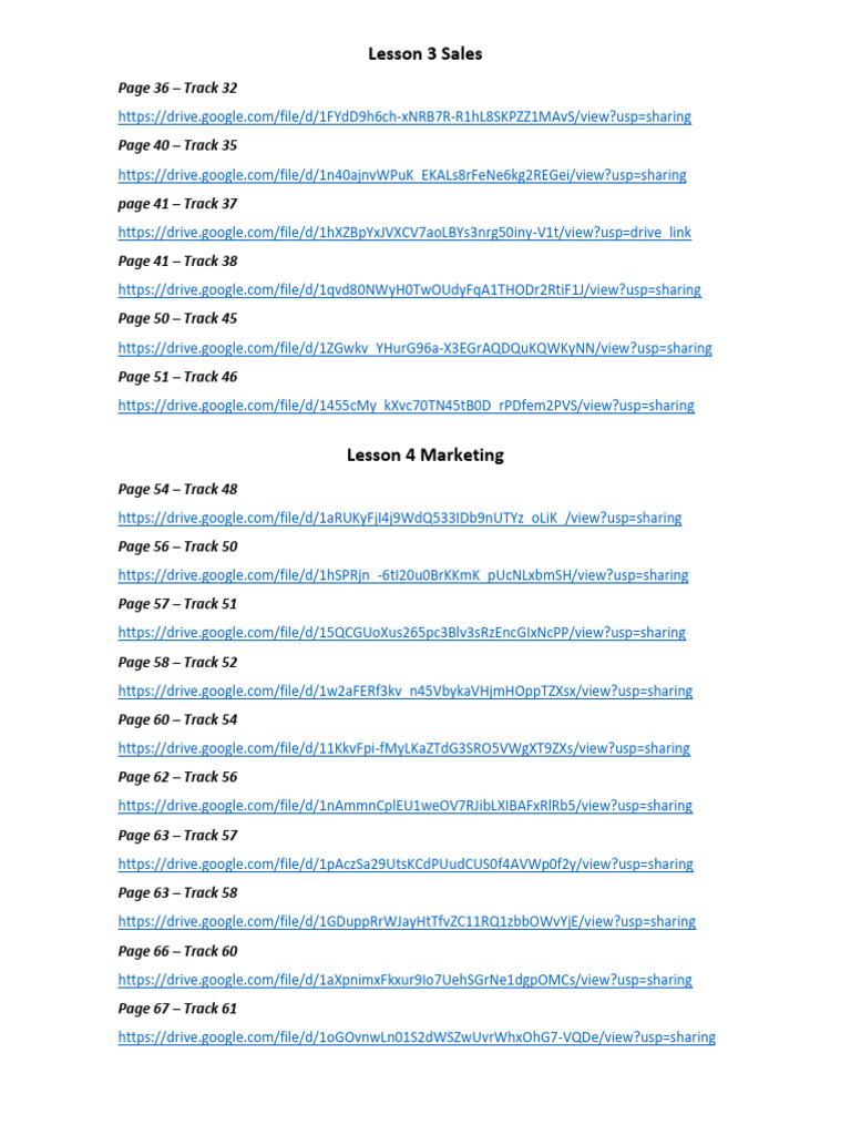 Audios - Lesson 3 sales - 4 marketing | PDF