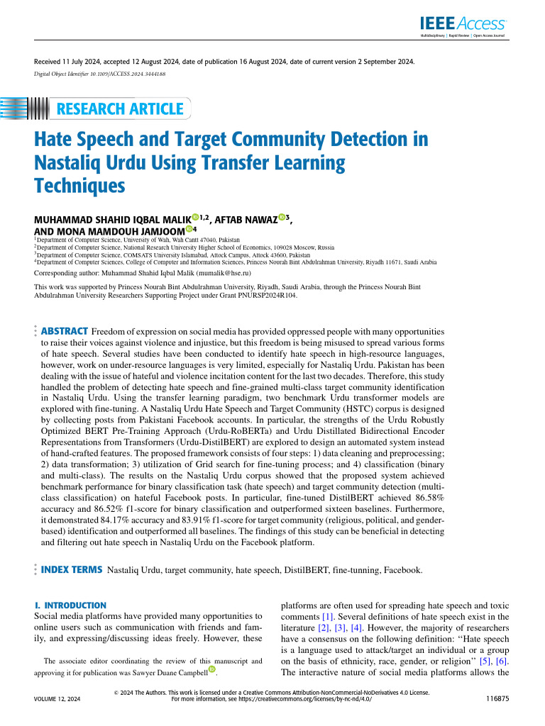Hate_Speech_and_Target_Community_Detection_in_Nastaliq_Urdu_Using_Transfer_Learning_Techniques ...