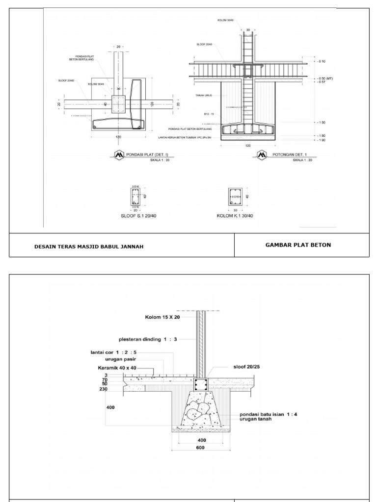 Desain Gambar Bangunan MASJID BABUL JANNAH | PDF