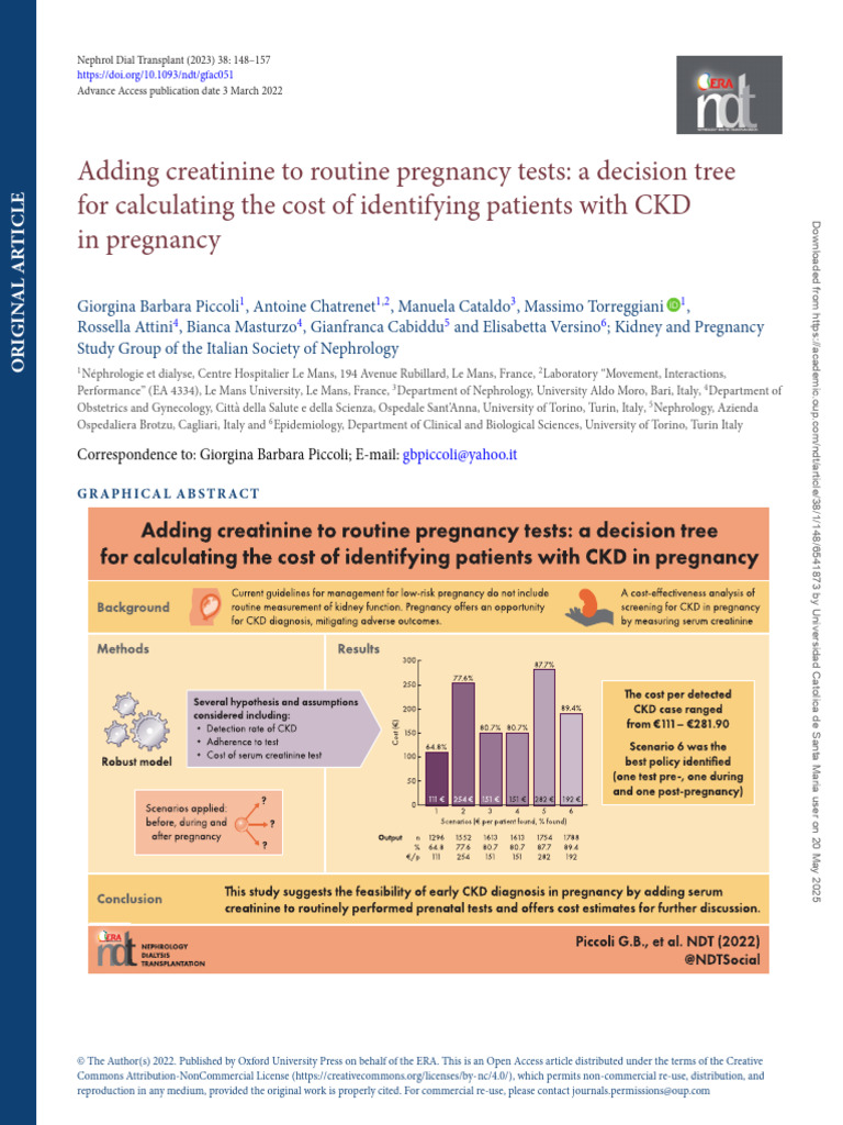 Adding Creatinine To Routine Pregnancy Tests A Decision Tree | PDF ...
