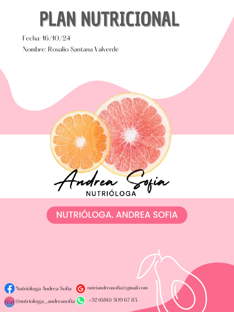 Plan Nutricional #1 Rosalio Santana Valdeverde | PDF | ensalada | Panes