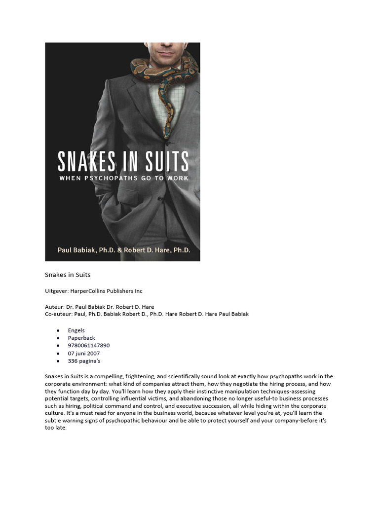 Snakes in Suits | PDF