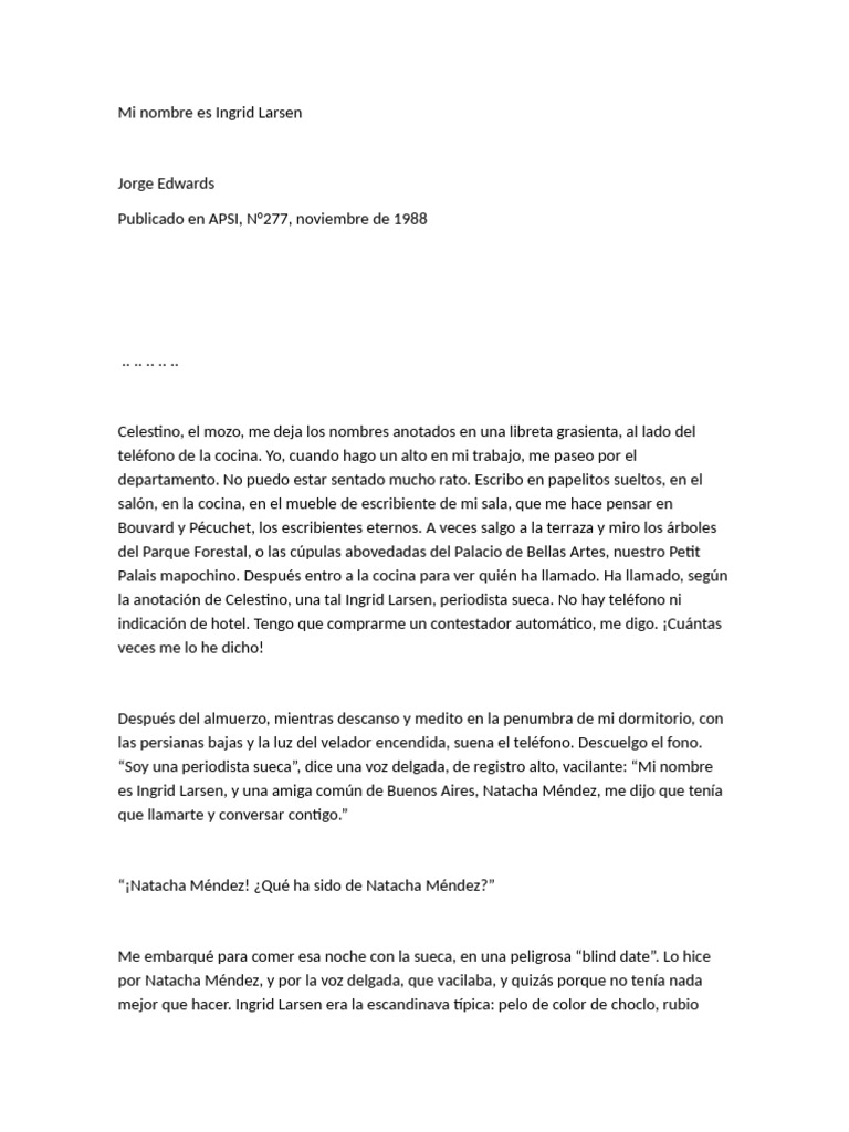 Encuentro con Ingrid Larsen en Chile | PDF