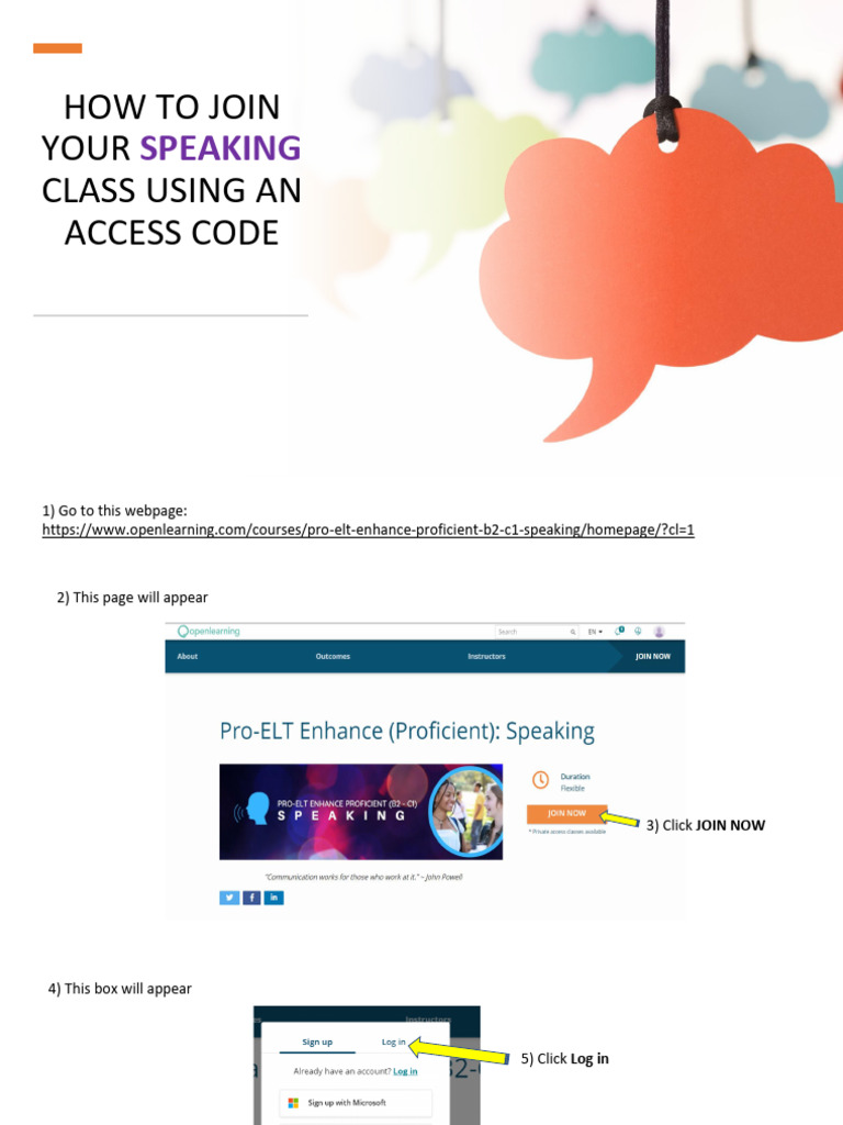 Join Your Speaking Class with Access Code | PDF