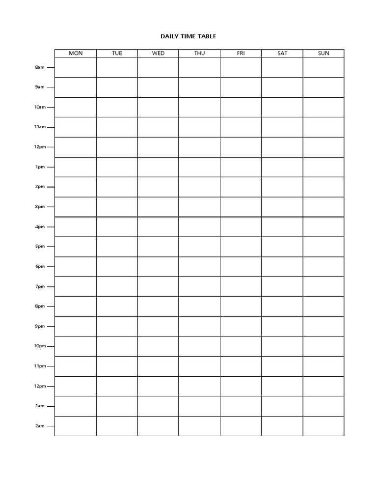 Daily Time Table | PDF