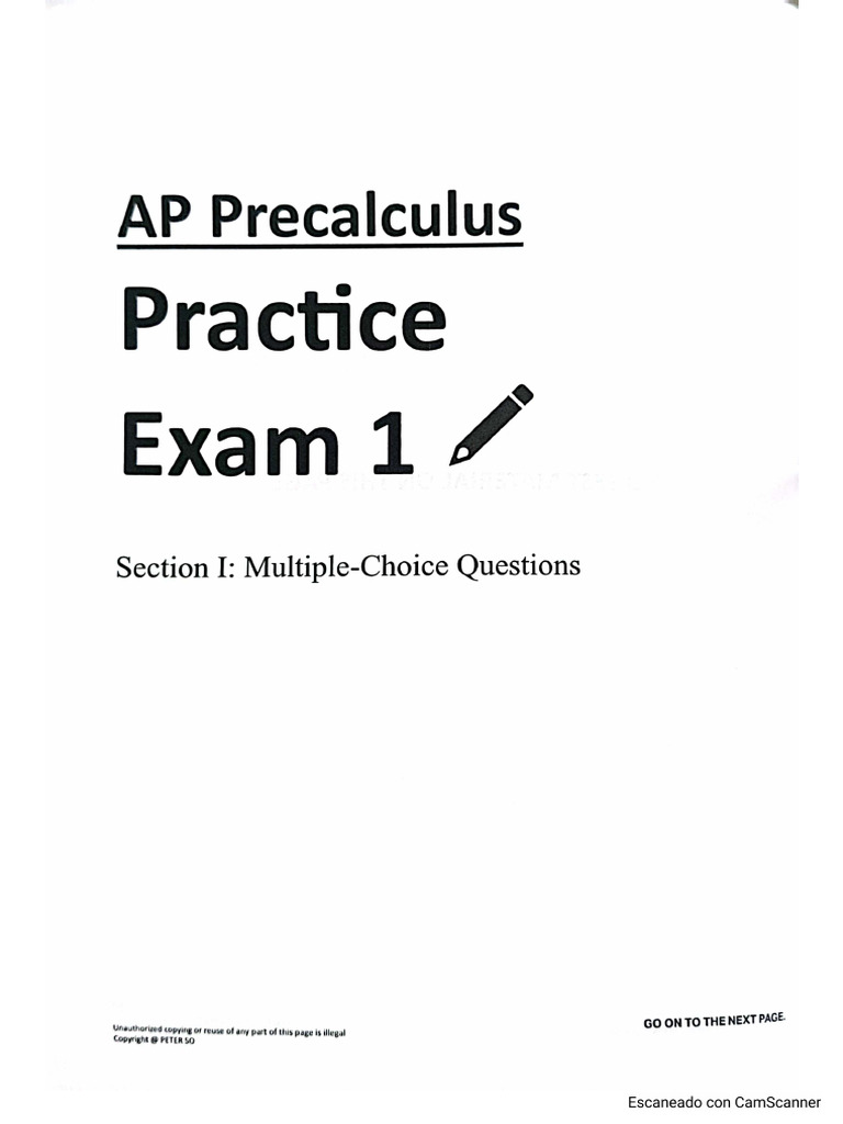 Ap Precalculus Practice Exam 2 Part A Pdf