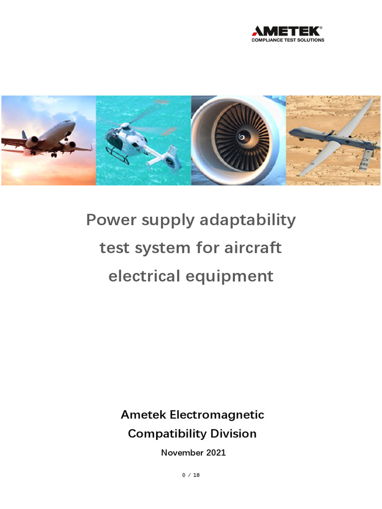 Power supply adaptability test system for airborne electrical equipment ...