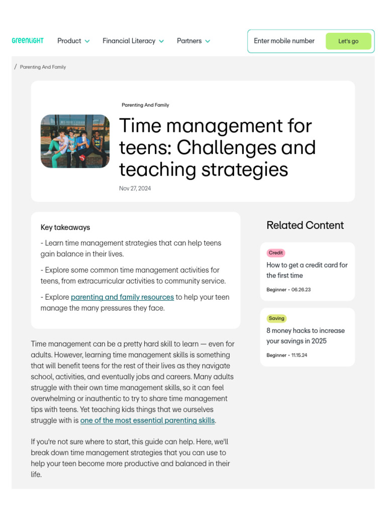 Time Management Tips for Teens | PDF | Time Management | Professional ...