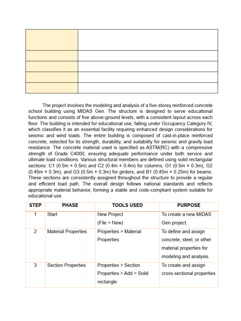 MIDAS Gen Analysis for School Building | PDF | Beam (Structure ...