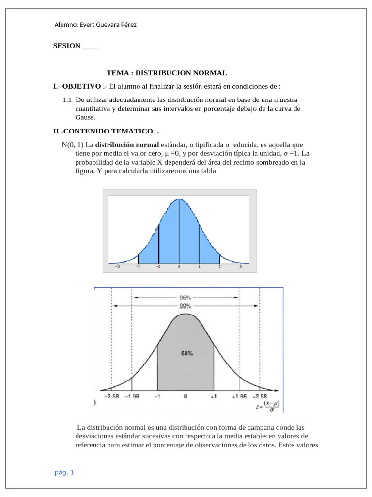 Distribución Normal: Conceptos y Ejercicios | PDF | Distribución normal ...