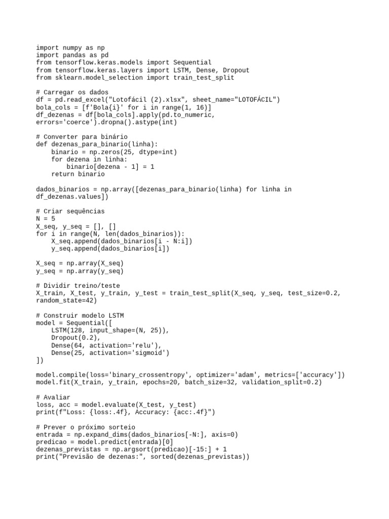 Loto LSTM Script | PDF