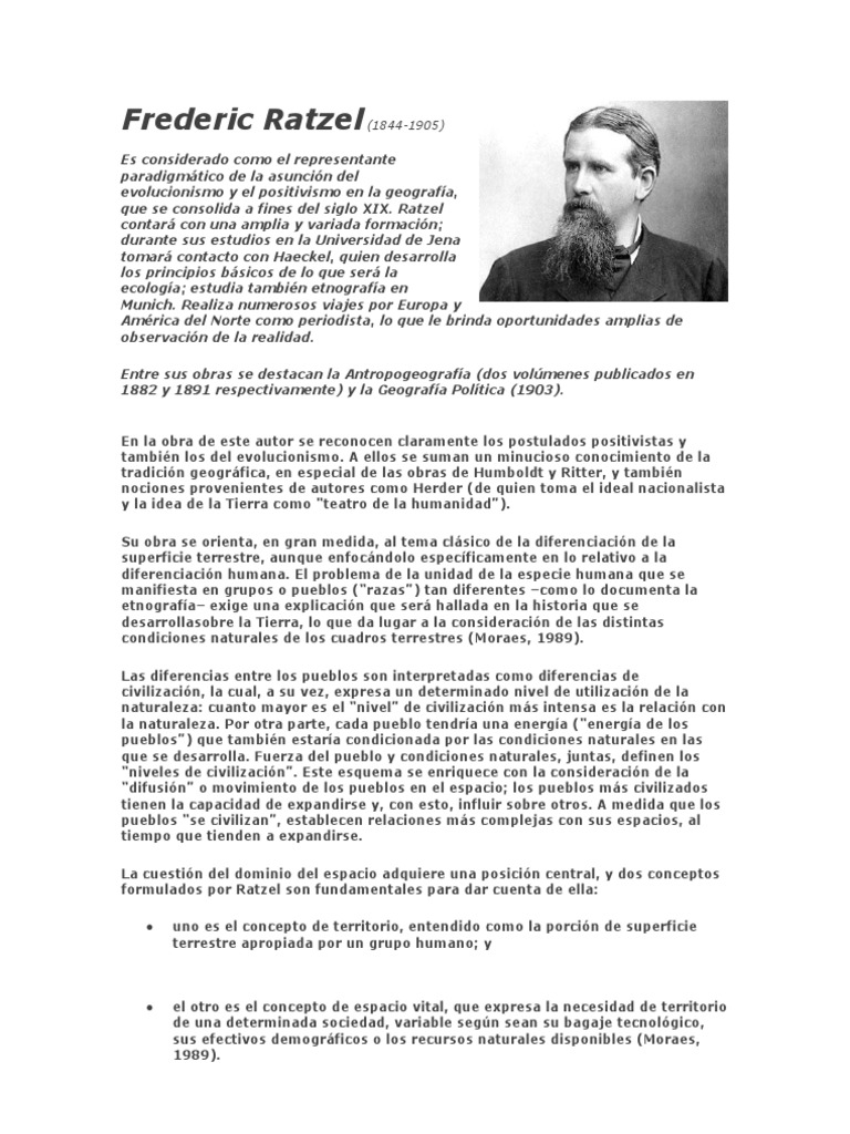 Frederic Ratzel | PDF | Geografía | Civilización