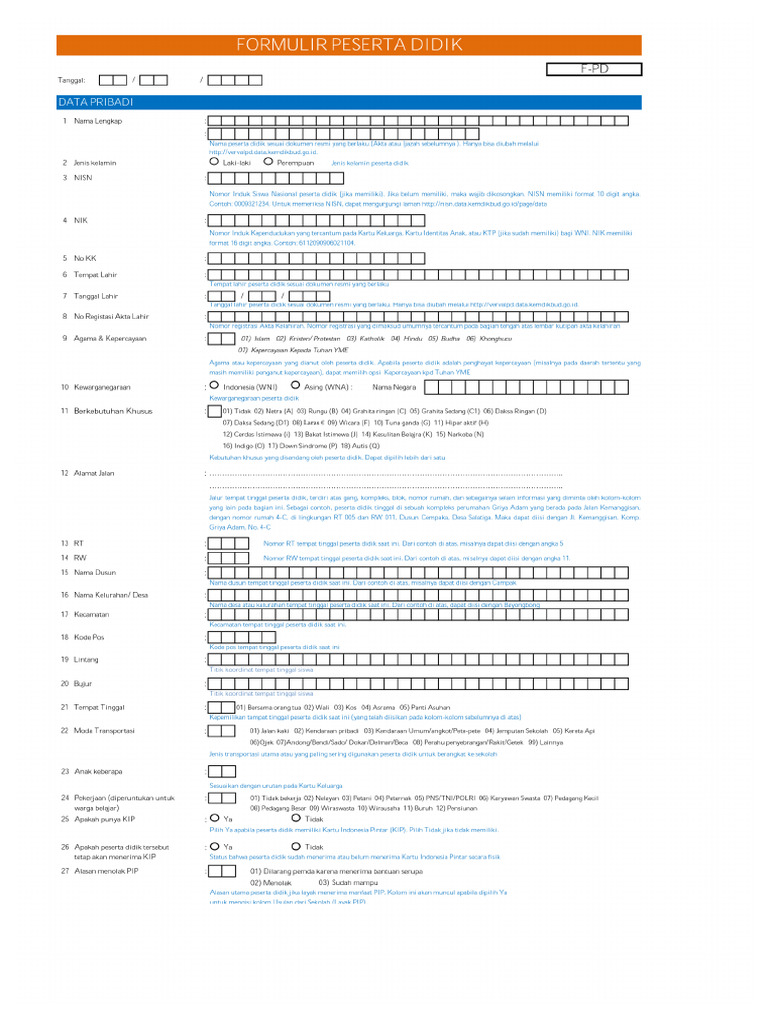 Formulir Pendaftaran Pdf