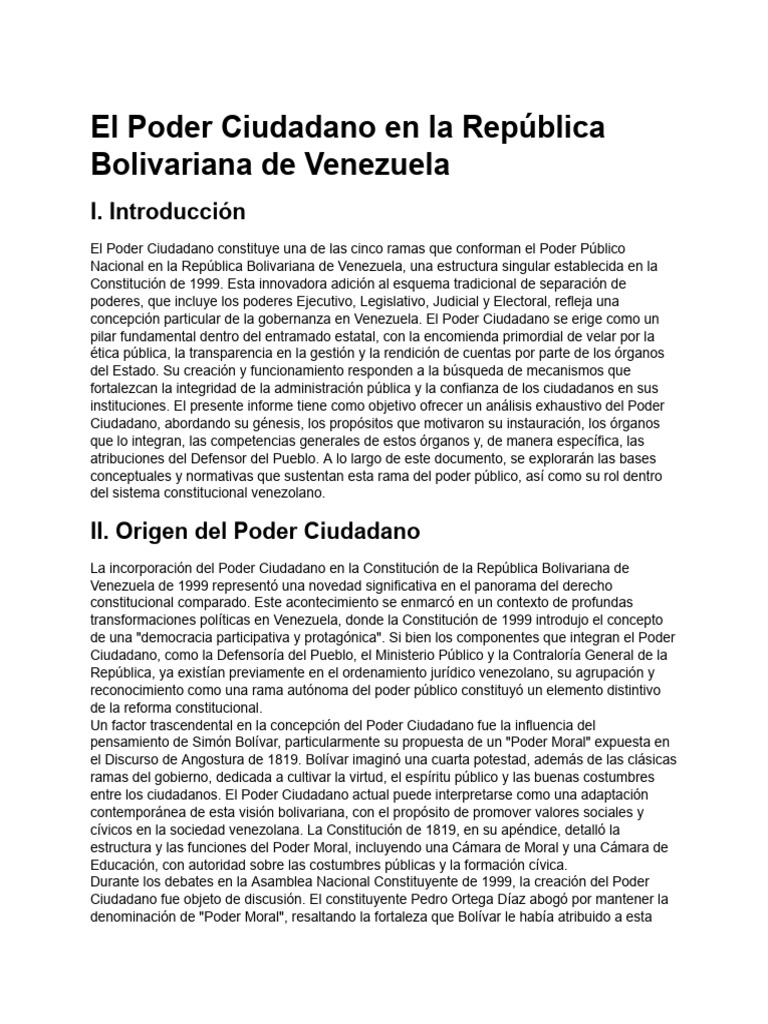 Poder Ciudadano en Venezuela | PDF | Venezuela | Responsabilidad