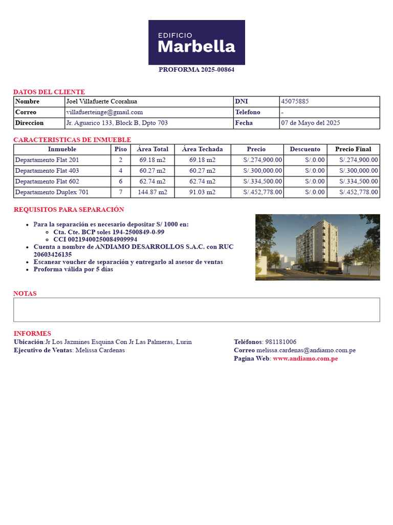 Marbella - Joel Villafuerte - Sperant - Andiamo - 2025-00864 | PDF