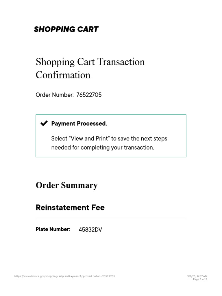 Payment Confirmation | PDF