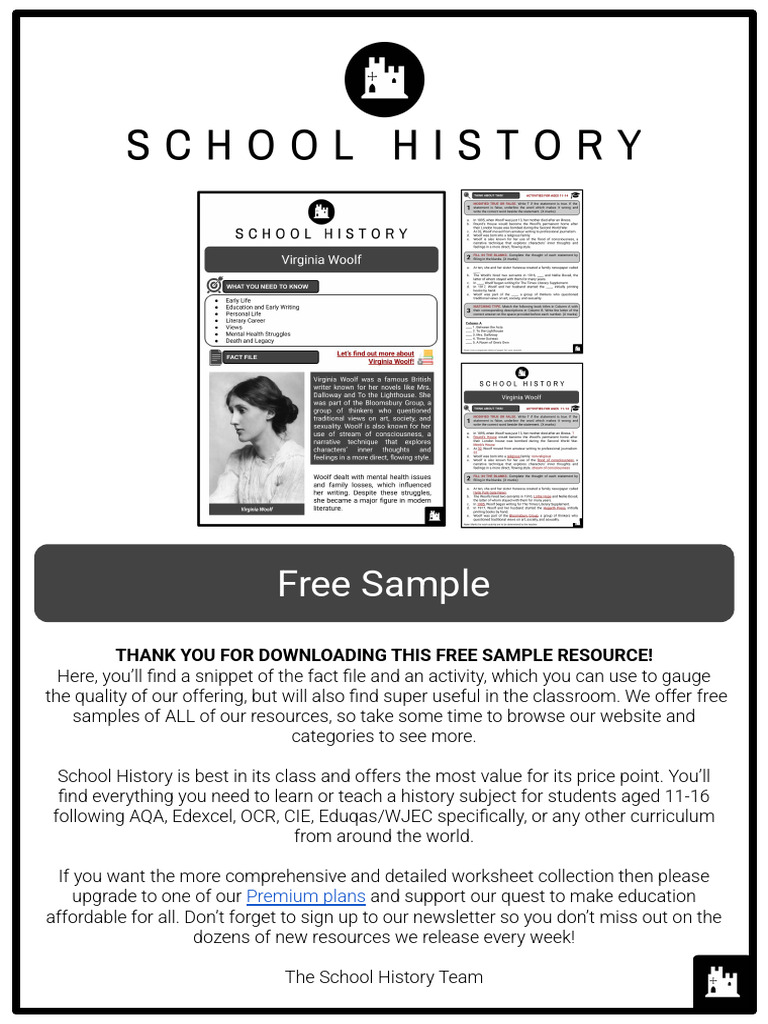 Virginia Woolf Classroom Resource Sample | PDF | Virginia Woolf