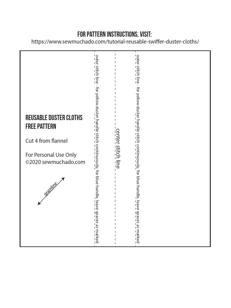 Reusable Duster Cloths Free Pattern Sew Much Ado | PDF | Textiles ...