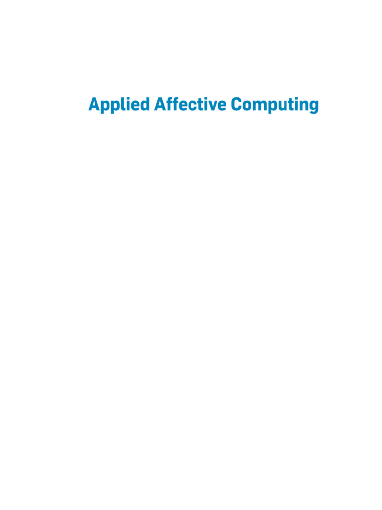 Applied Affective Computing | PDF | Affect (Psychology) | Robot