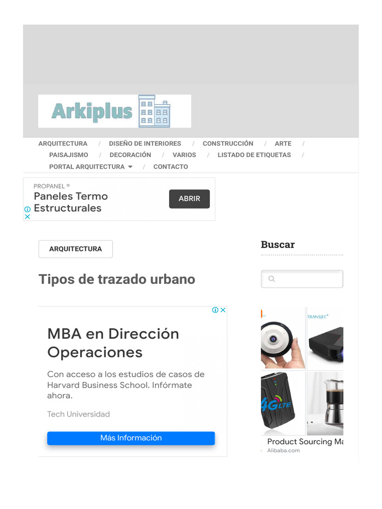 Tipos de Trazado Urbano - Arkiplus | PDF