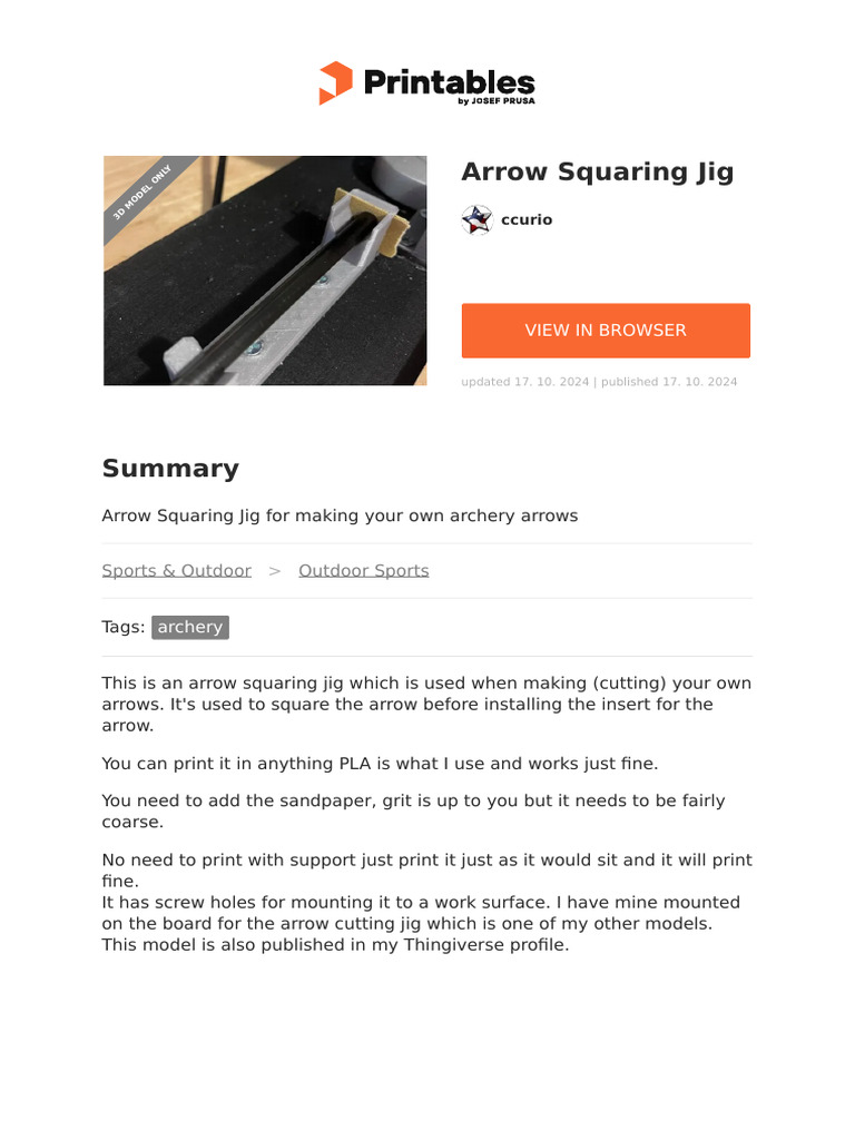 Arrow Squaring Jig | PDF