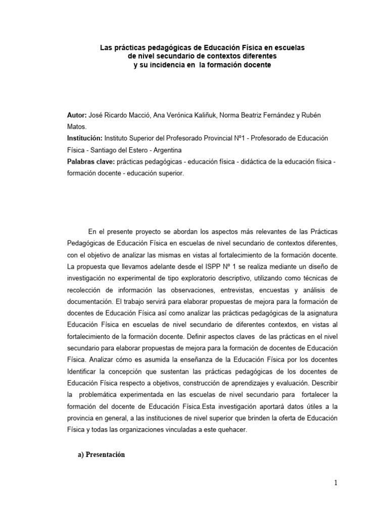 Las Pr-Cticas Pedag-Gicas de Educ-Fis-En Escuelas Del Niv-Secundario | PDF | Maestros | Enseñando