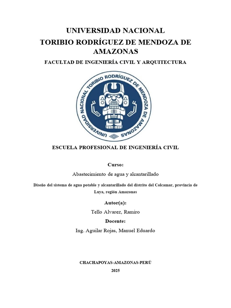 Tello Alvarez, Ramiro | PDF | Agua | Alcantarillado